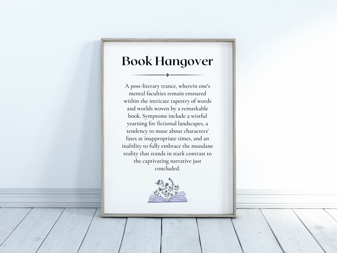 Book Hangover Definition Printable | DIGITAL DOWNLOAD | Unique Gifts ...