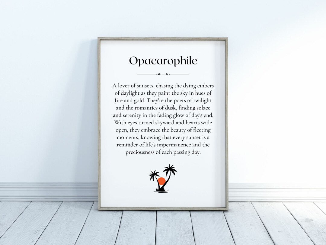 Opacarophile Definition Printable Wall Art, Unique Decor Digital, Nature Lover Gift, Instant ...