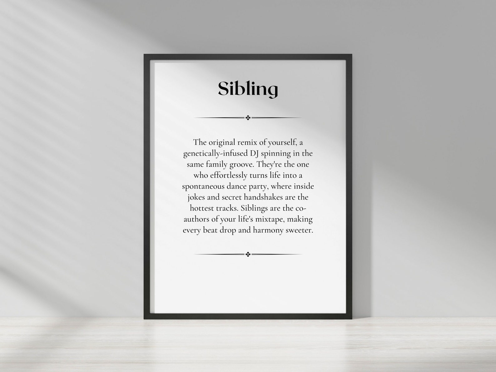 Sibling Definition Printable Family Wall Art Brother - Etsy