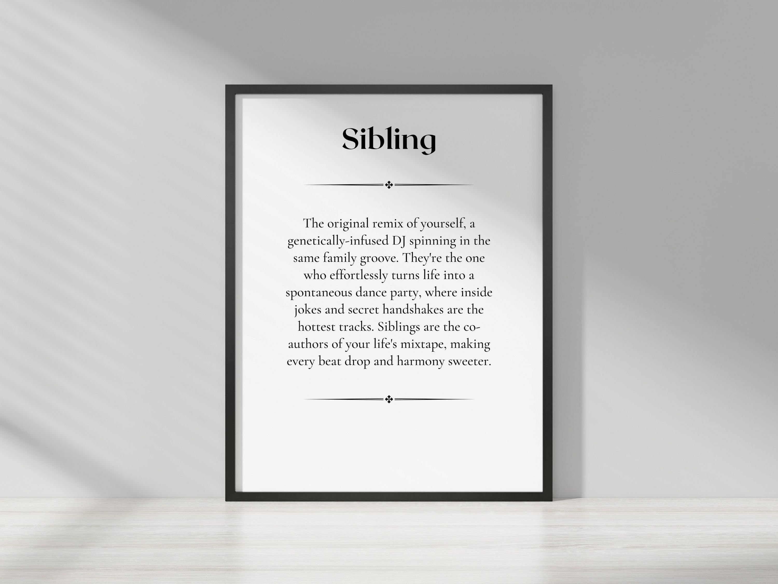 Sibling Definition Printable Family Wall Art Brother - Etsy