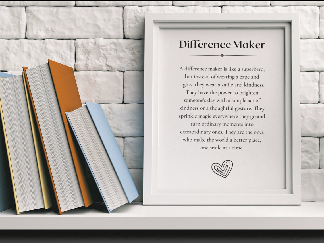 Difference Maker Definition Printable Appreciation Gift Meaning of Difference Maker Print Thank ...