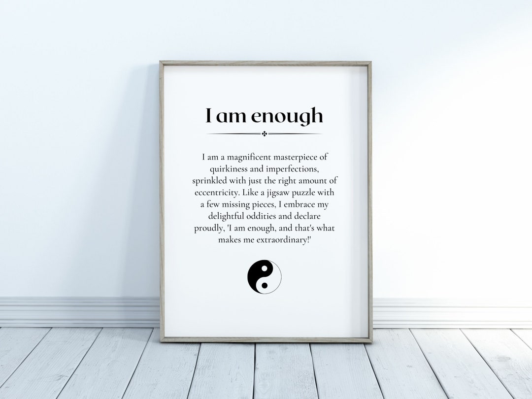 I Am Enough Definition Printable | Inspirational Wall Art | Self-love ...