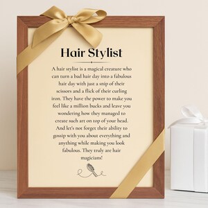 Hair Stylist Definition Print, Hairdresser Gift for Women, Cosmetology ...