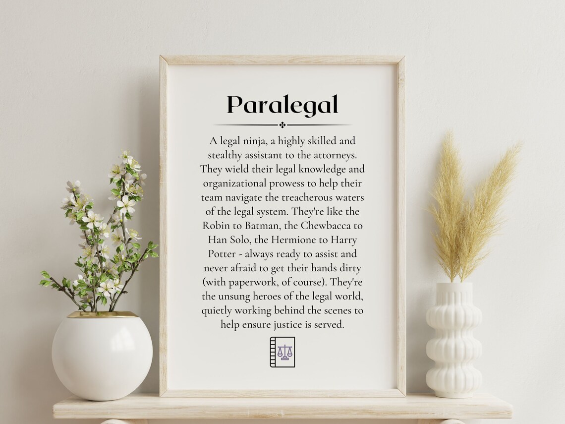 Paralegal Definition Printable Gift Poster & Wall Art - Etsy
