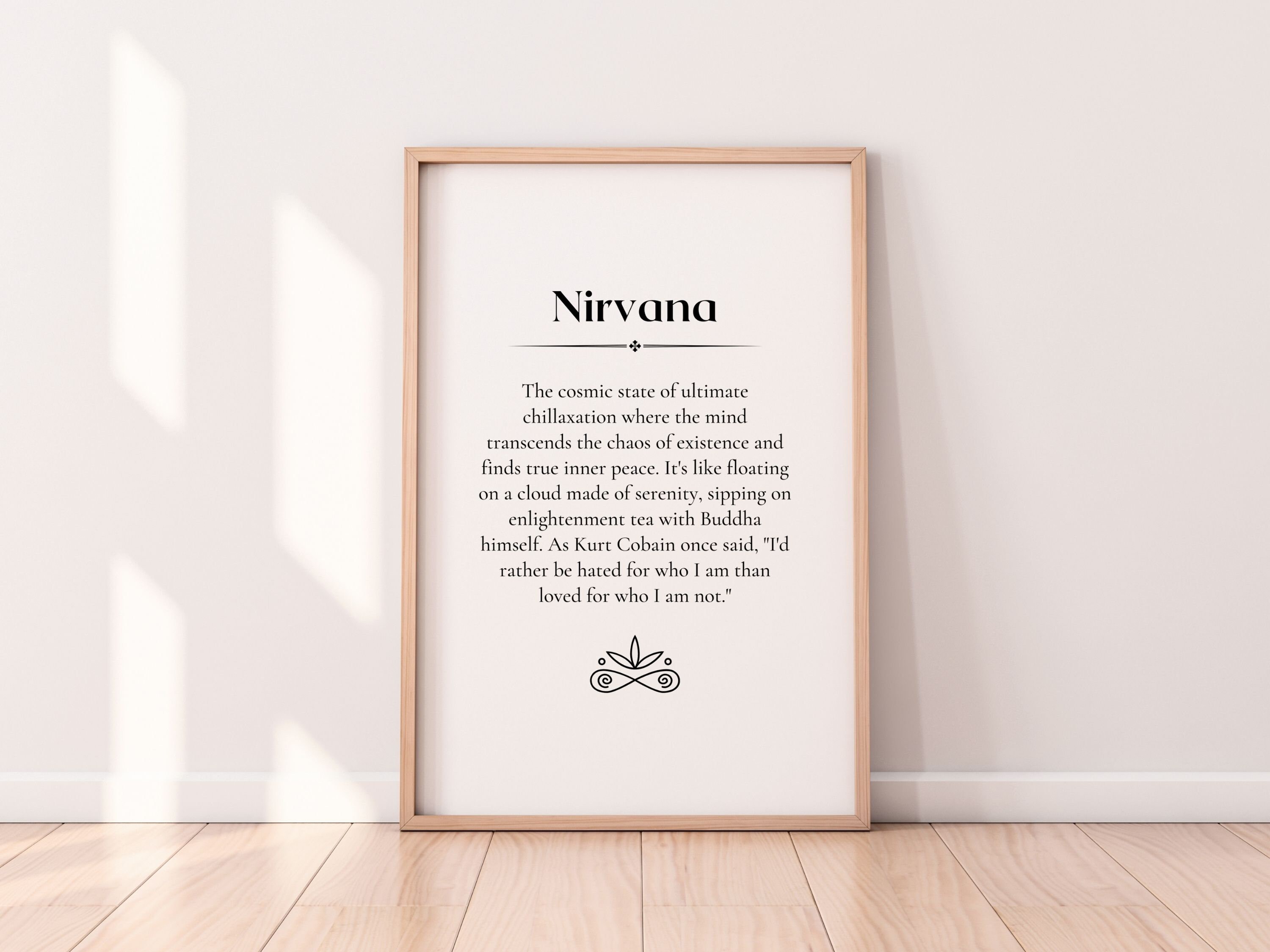 Nirvana Definition Printable Zen Wall Art Poster Mindfulness Gift Calming Decor Spiritual Quote ...