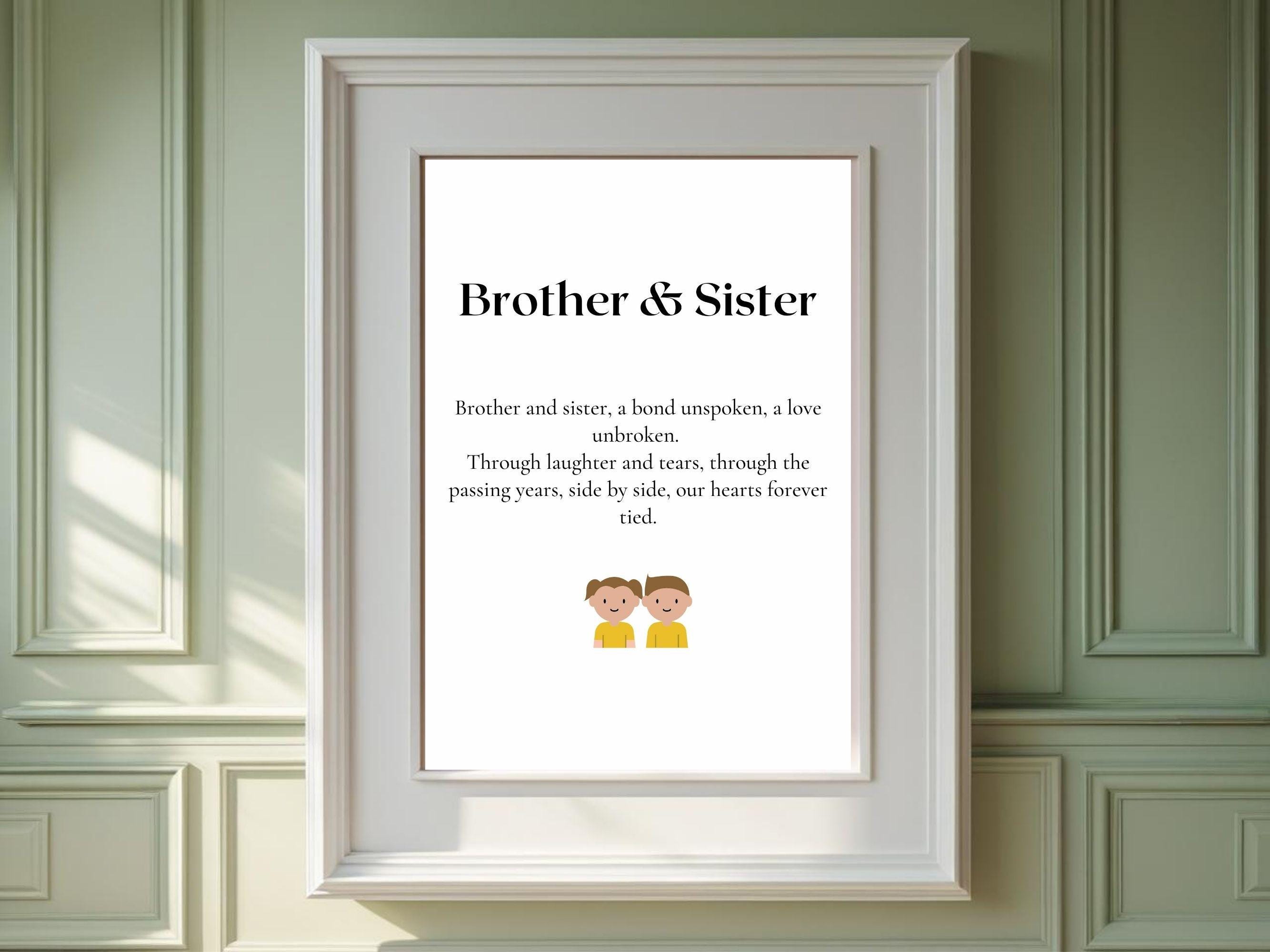 Brother and Sister Definition Wall Art, Family Quote Digital Download ...