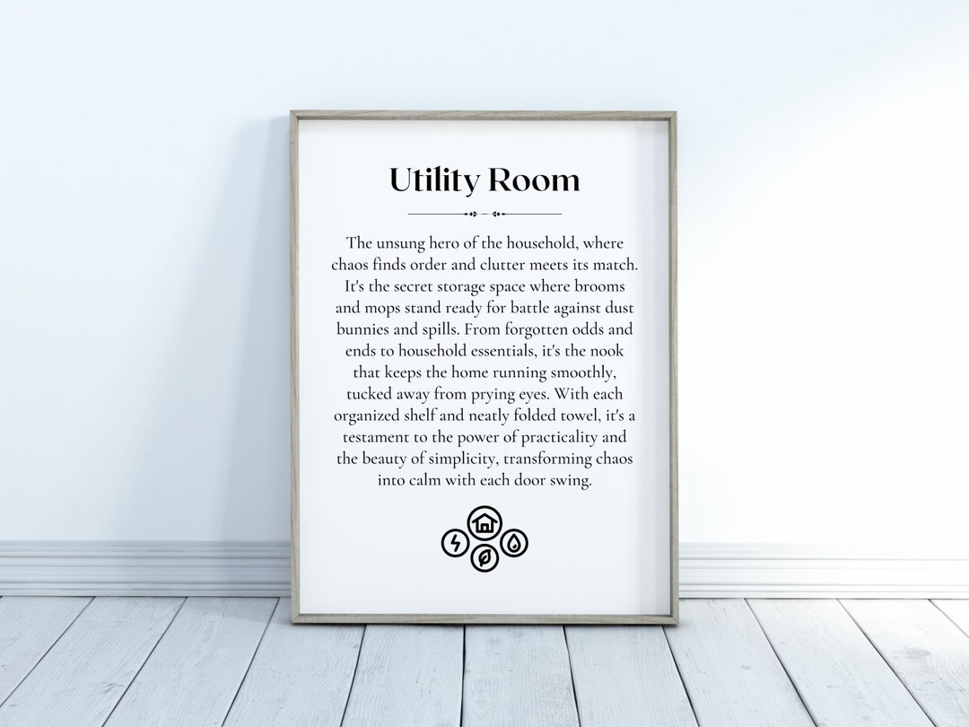 Utility Room Definition Printable - Modern Home Decor Art Gift ...