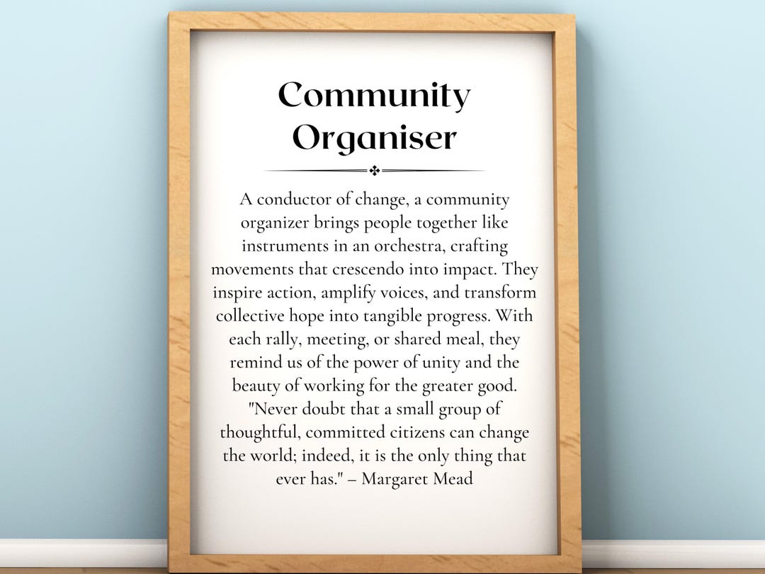 Community Organizer Definition Wall Art, Activism Printable, Leadership ...