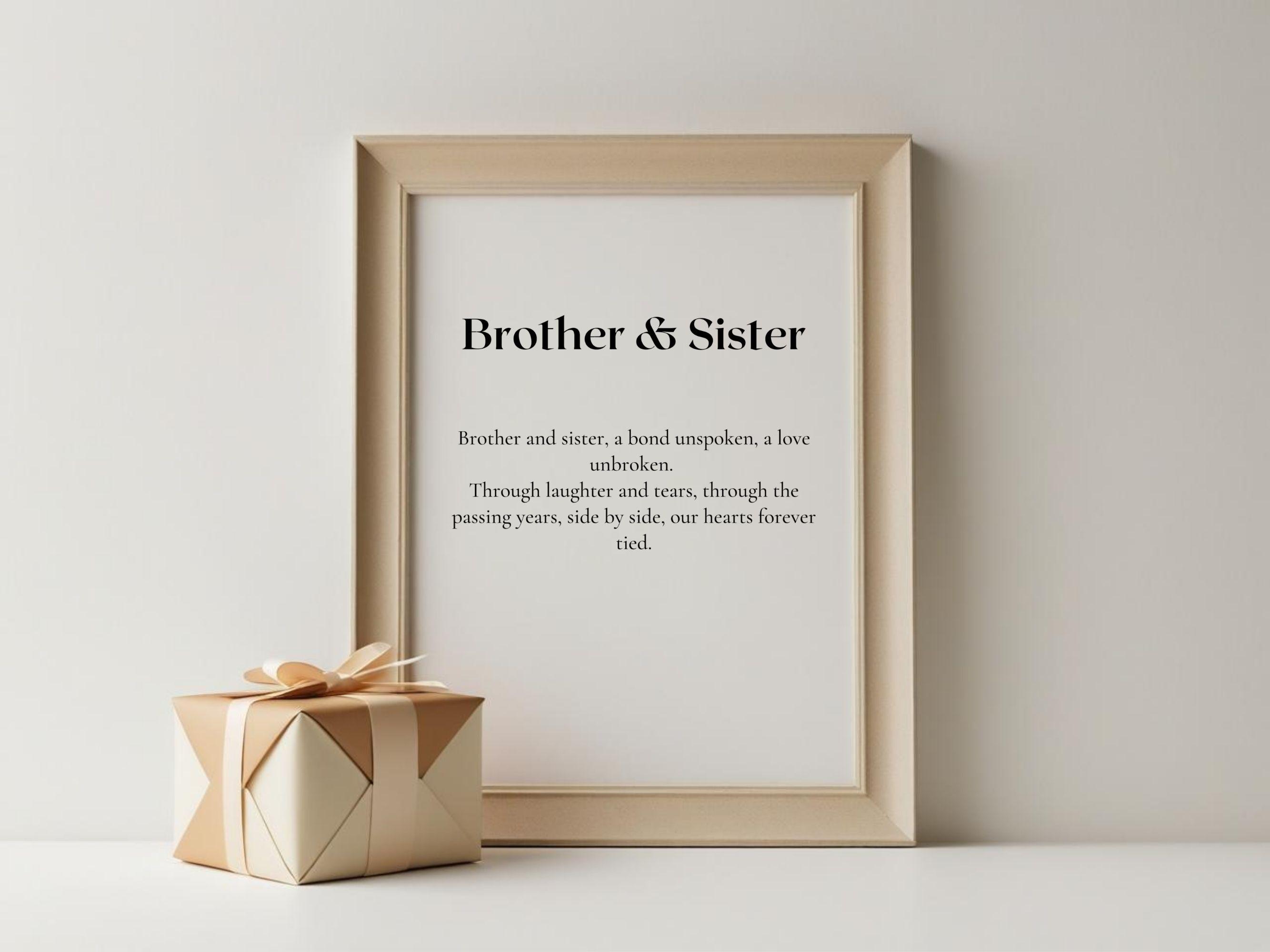 Brother and Sister Definition Wall Art, Family Quote Digital Download ...