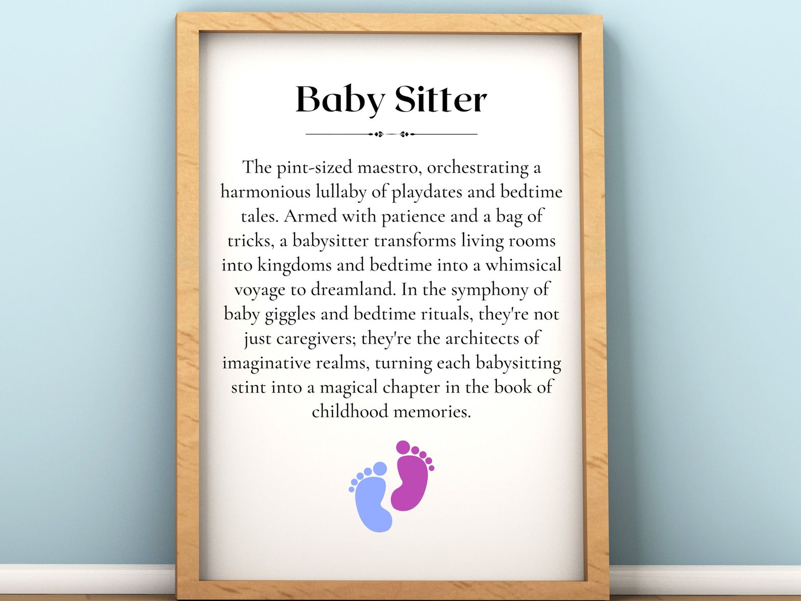 Babysitter Definition Printable Art, Digital Download for Childcare ...