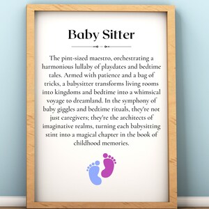 Babysitter Definition Printable Art, Digital Download for Childcare ...