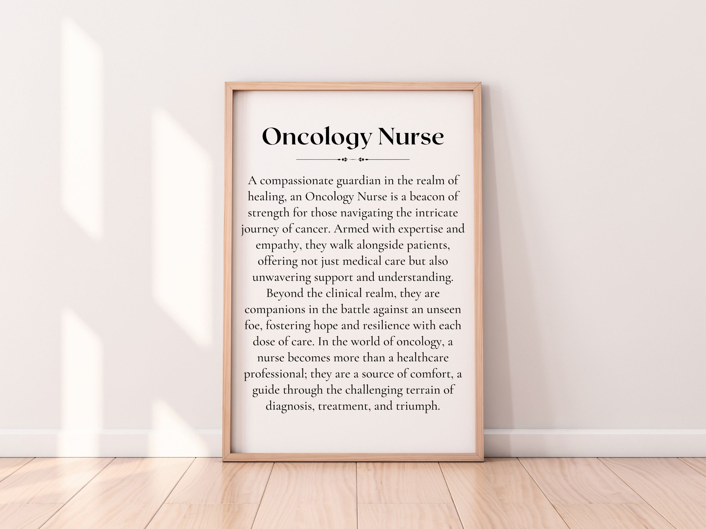 Oncology Nurse Definition Printable Art, Digital Download for Medical ...