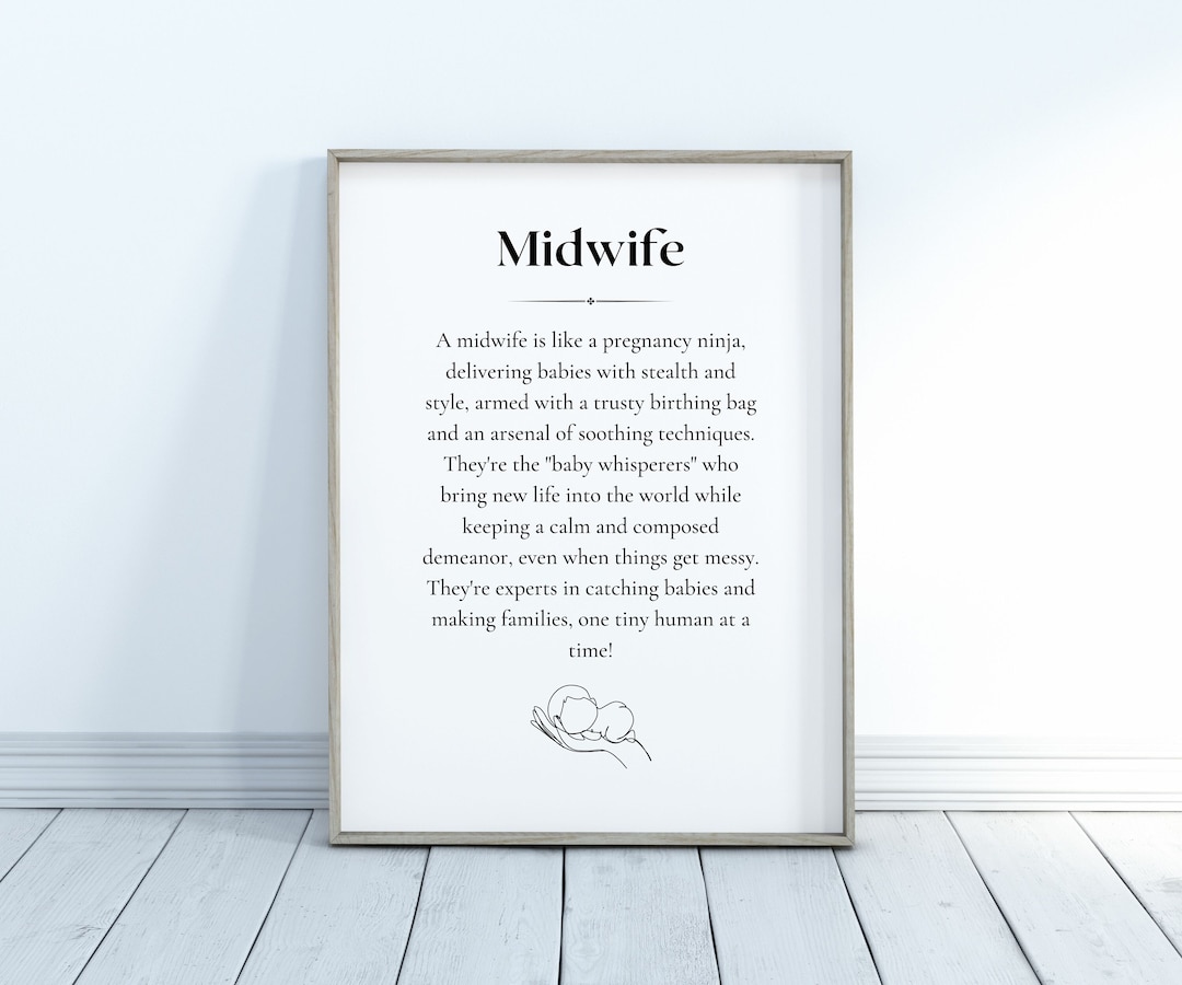 Midwife Definition Printable | Student Midwife Gift | Student Midwife ...