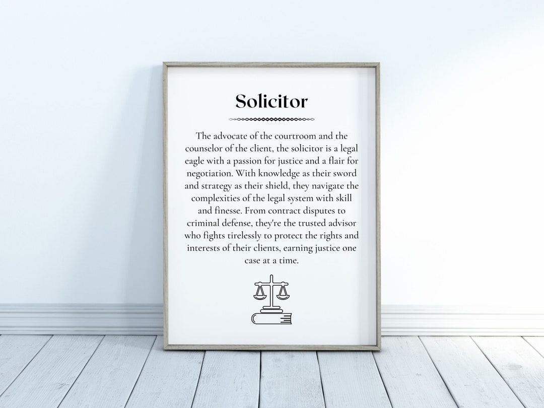 Solicitor Definition Printable, Legal Profession Gift, Motivational Art ...
