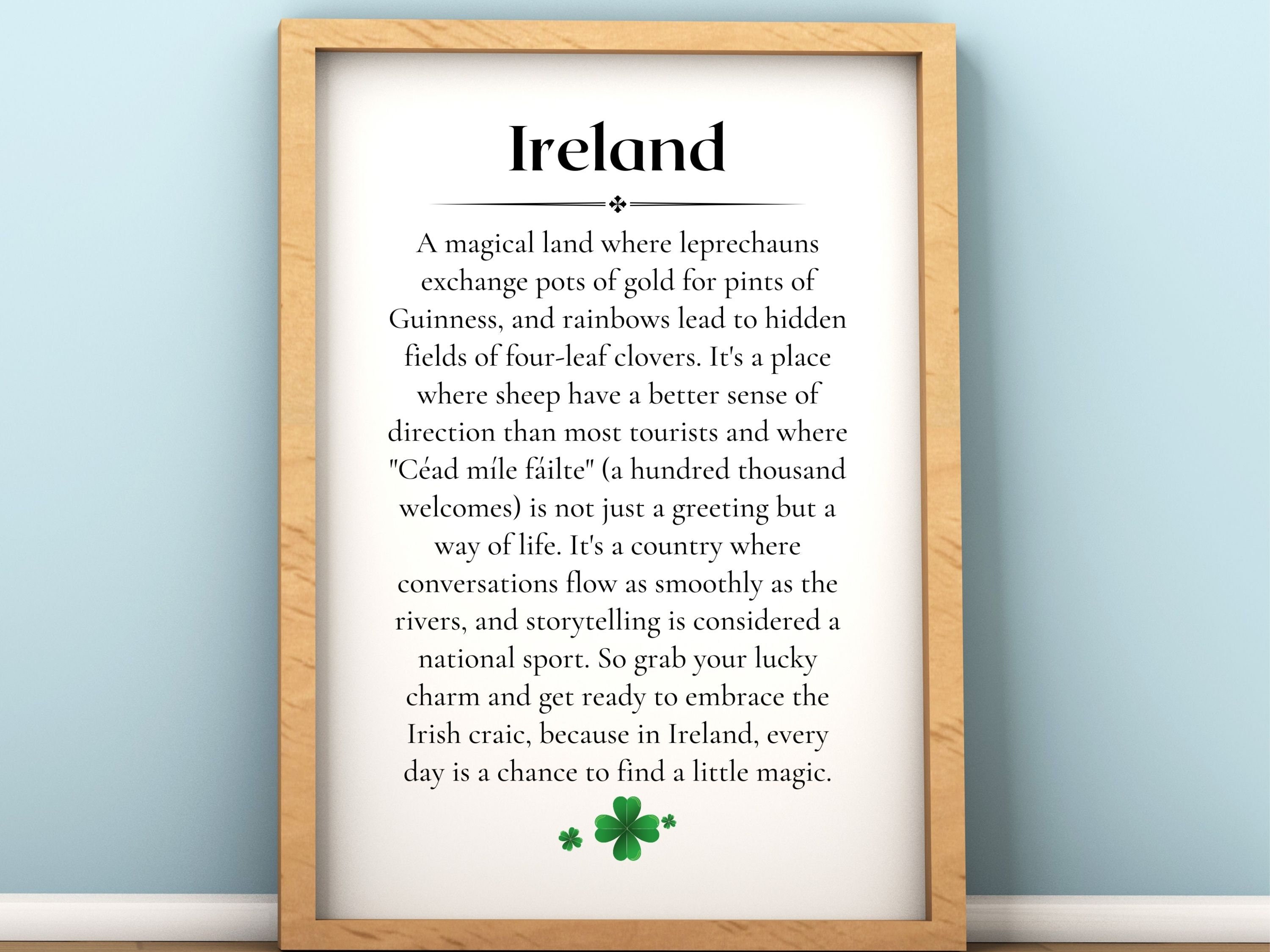 Ireland Definition Printable Poster | Wall Art Gift | Irish Decor ...
