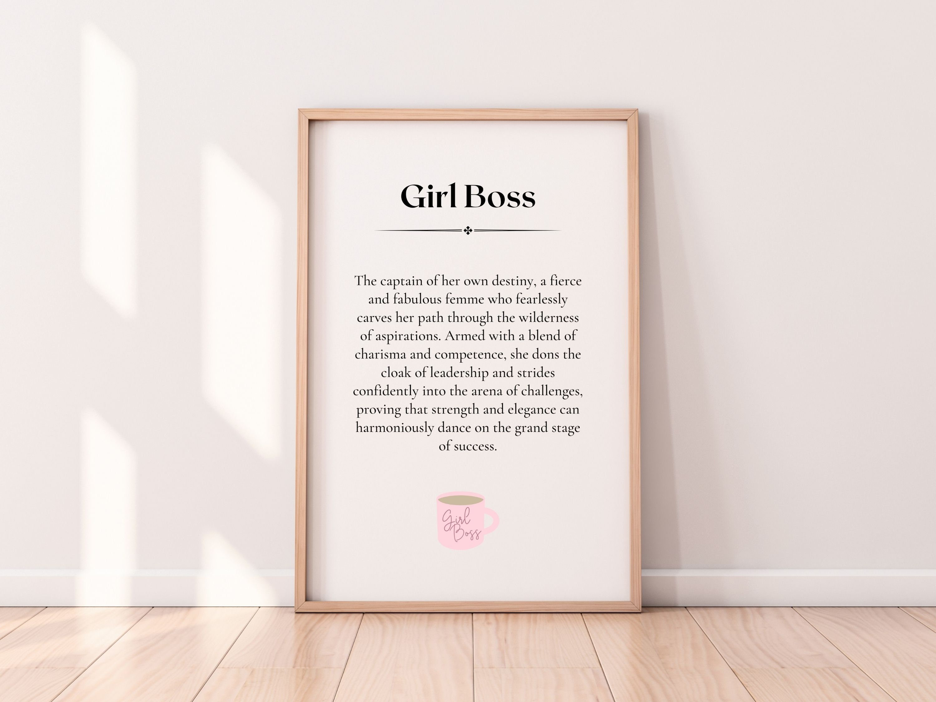 Girl Boss Definition Printable Art: Feminist Empowerment Gift for ...