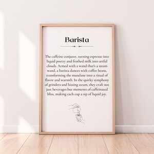 Barista Definition Printable Art, Digital Download for Coffee ...