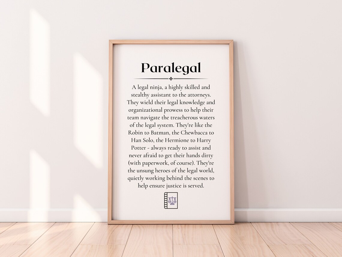 Paralegal Definition Printable Gift Poster & Wall Art - Etsy
