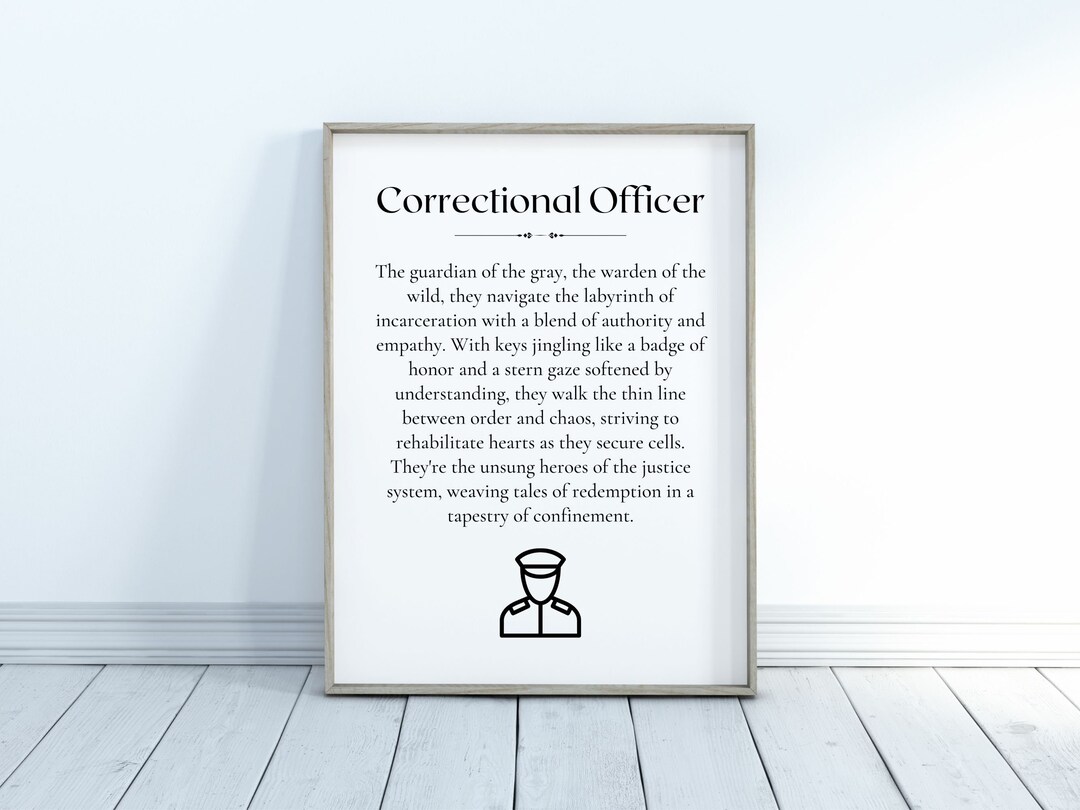 Correctional Officer Definition Printable Wall Art - Law Enforcement ...