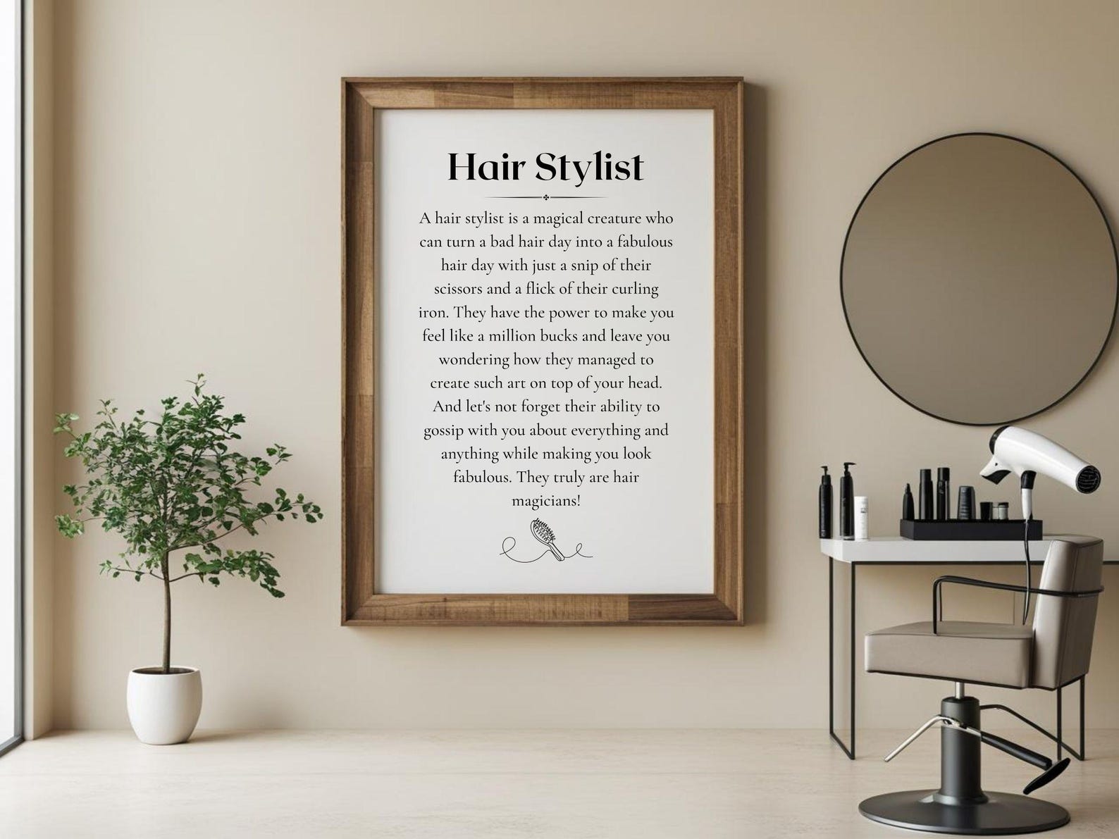 Hair Stylist Definition Print, Hairdresser Gift for Women, Cosmetology ...