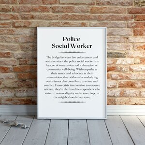 Police Social Worker Definition Printable, Law Enforcement Gift, Office ...