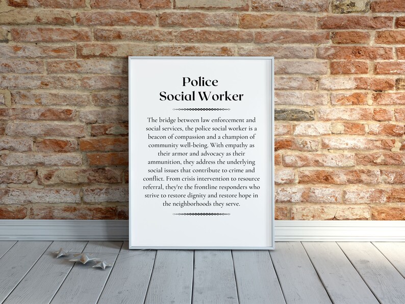 Police Social Worker Definition Printable, Law Enforcement Gift, Office ...