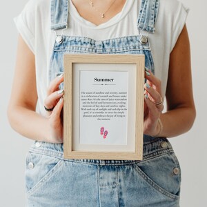 Summer Definition Printable, Seasonal Art, Office Decor, Motivational ...