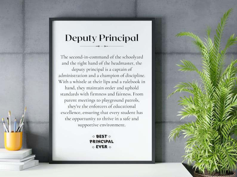 Deputy Principal Digital Download | School Leader Decor | Instant Wall ...