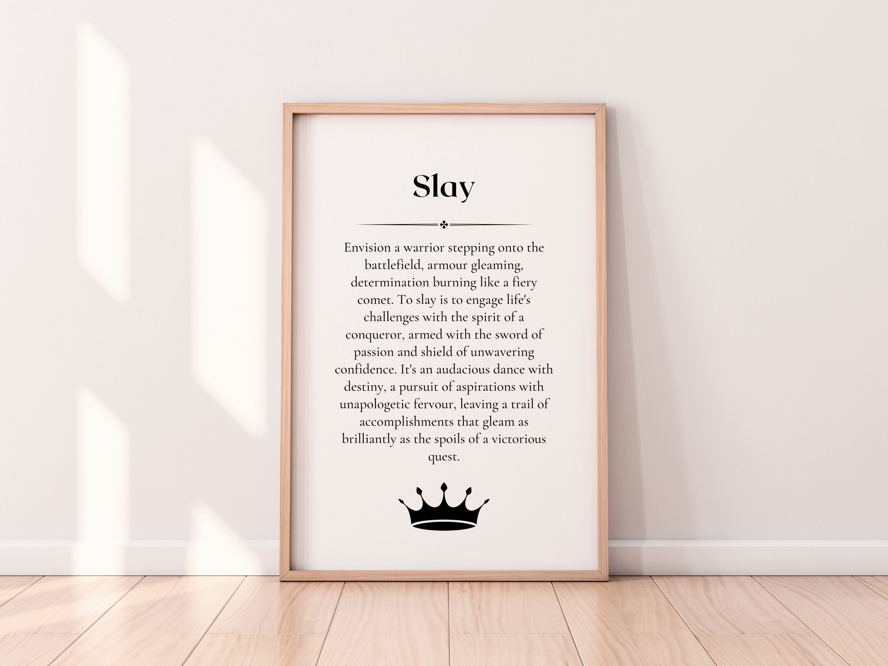Slay Definition Printable - Empowering Wall Art for Stylish Decor ...
