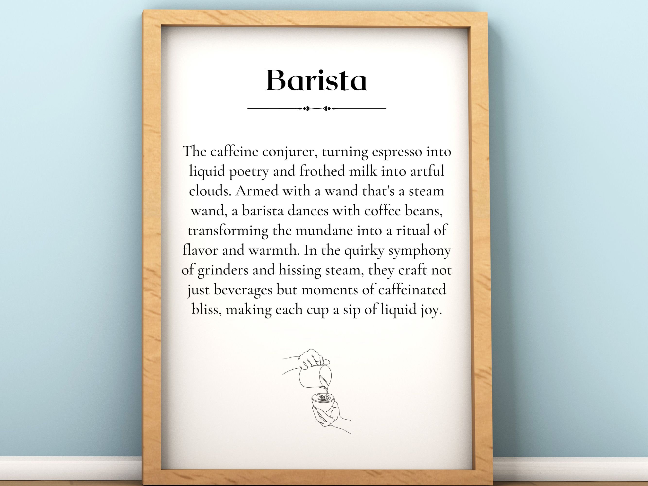 Barista Definition Printable Art, Digital Download for Coffee ...