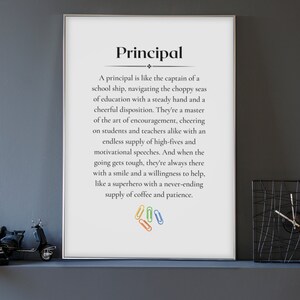 Principal Definition Printable | School Principal Print | Principal ...
