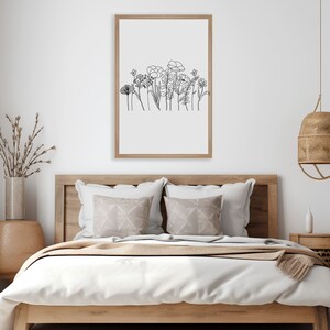 Minimalist Black and White Floral Line Art - Stylish Gift for ...