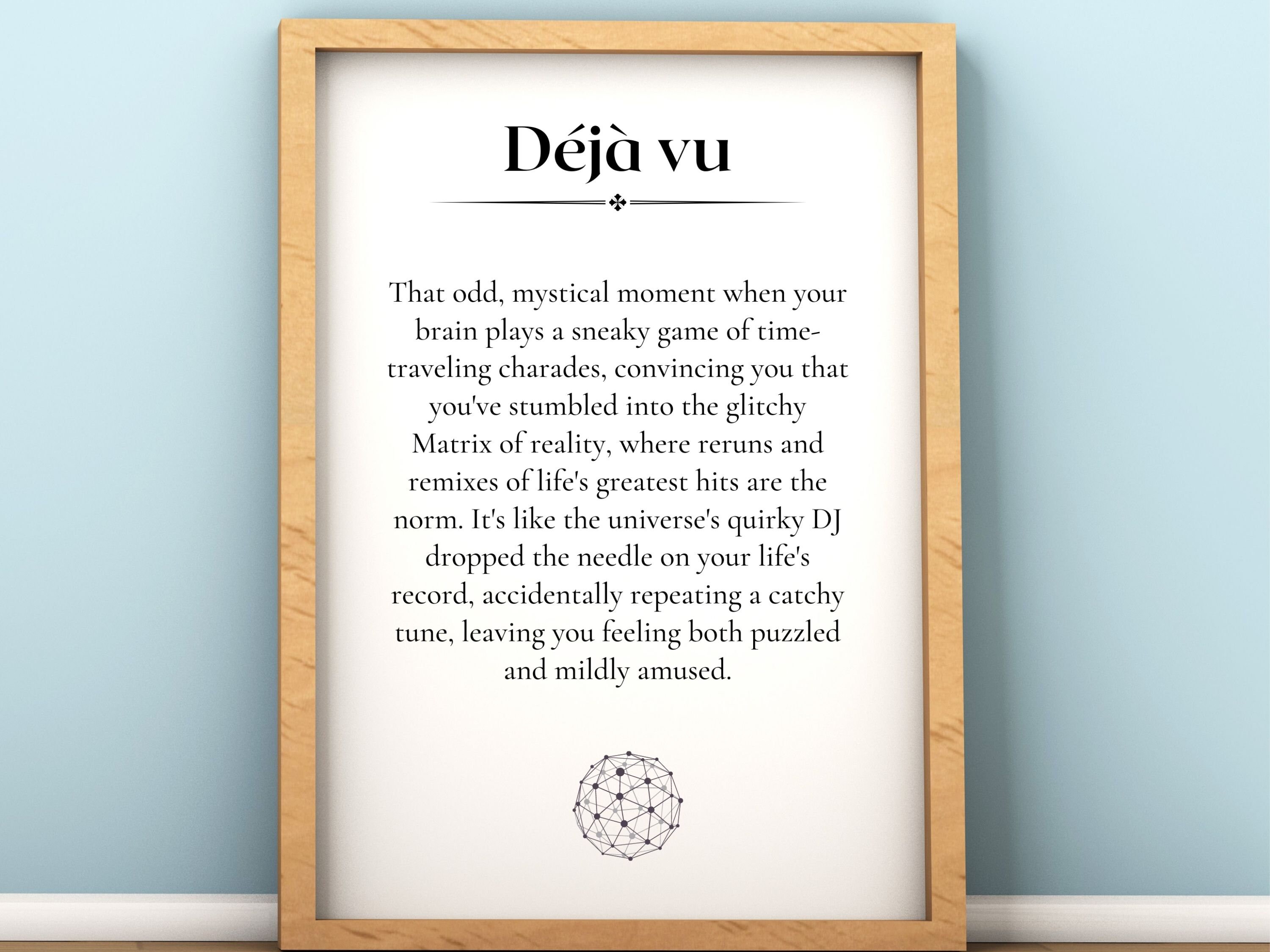 Déjà Vu - Printable Definition Poster | Wall Art Gift | Artistic Décor ...