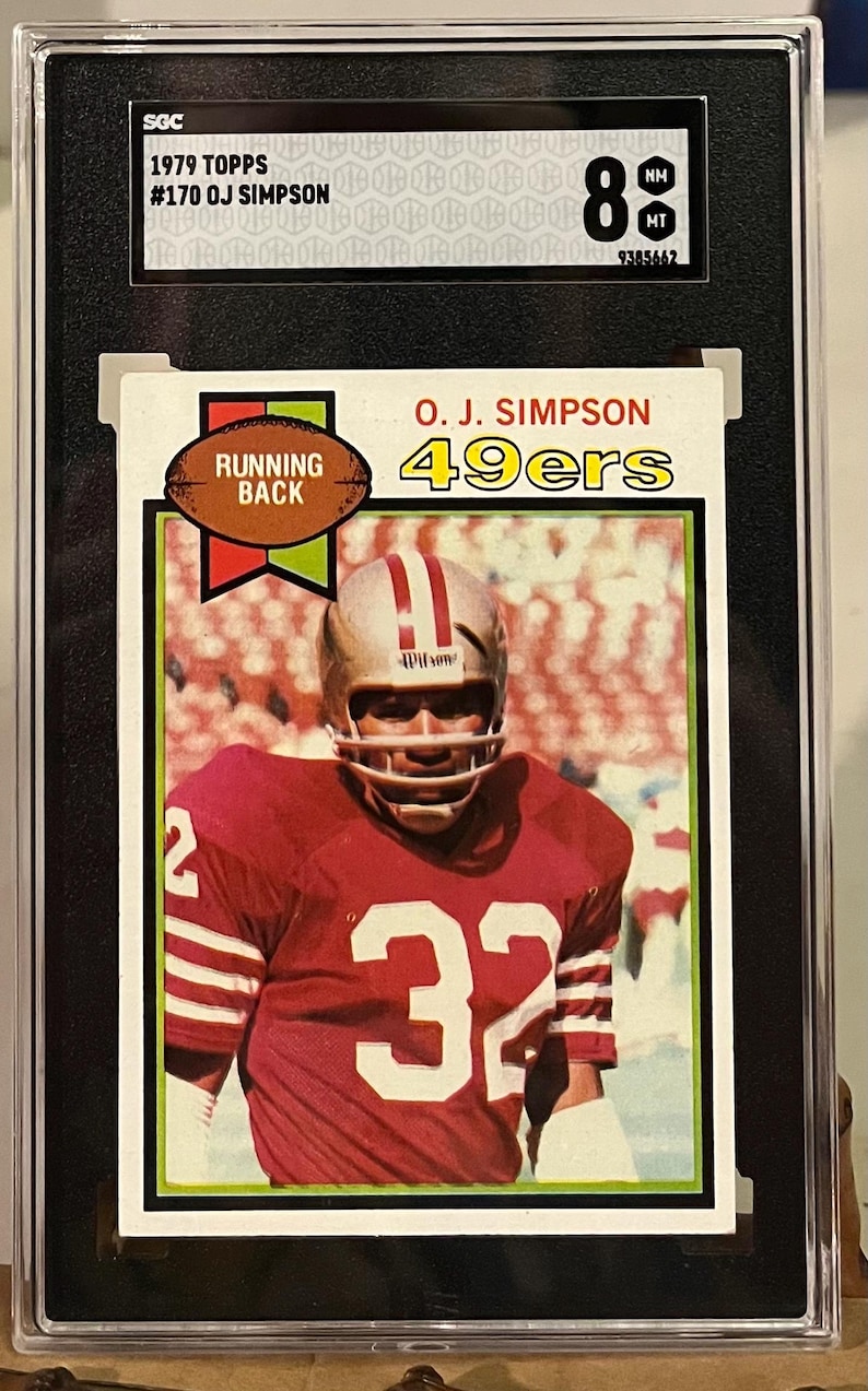 1979 Topps 170 OJ Simpson San Francisco 49ers SGC 8 Near Mint / Mint ...
