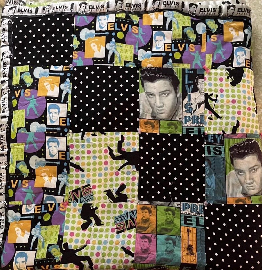 Elvis Presley Handmade Original 60” Square Plush Blanket Quilt Throw - Etsy