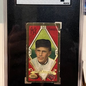1911 T205 Gold Border Honest Long Cut LOUIS CRIGER New York Yankees SGC ...