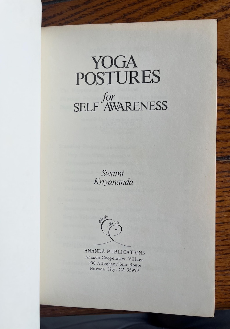 Yoga Postures for Self Awareness by Swami Kriyananda 1979 Paperback ...