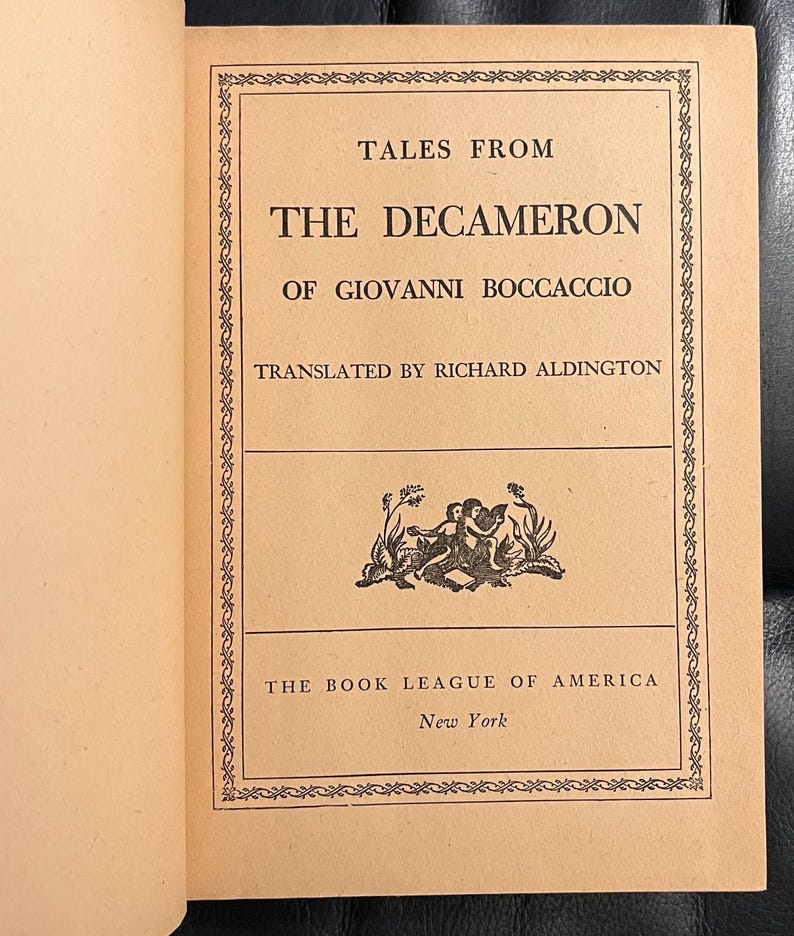 Tales From the Decameron of Giovanni Boccaccio 1930 Book League of ...