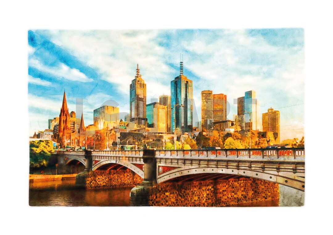 Melbourne Australia Watercolor Digital Print Instant Download Printable ...