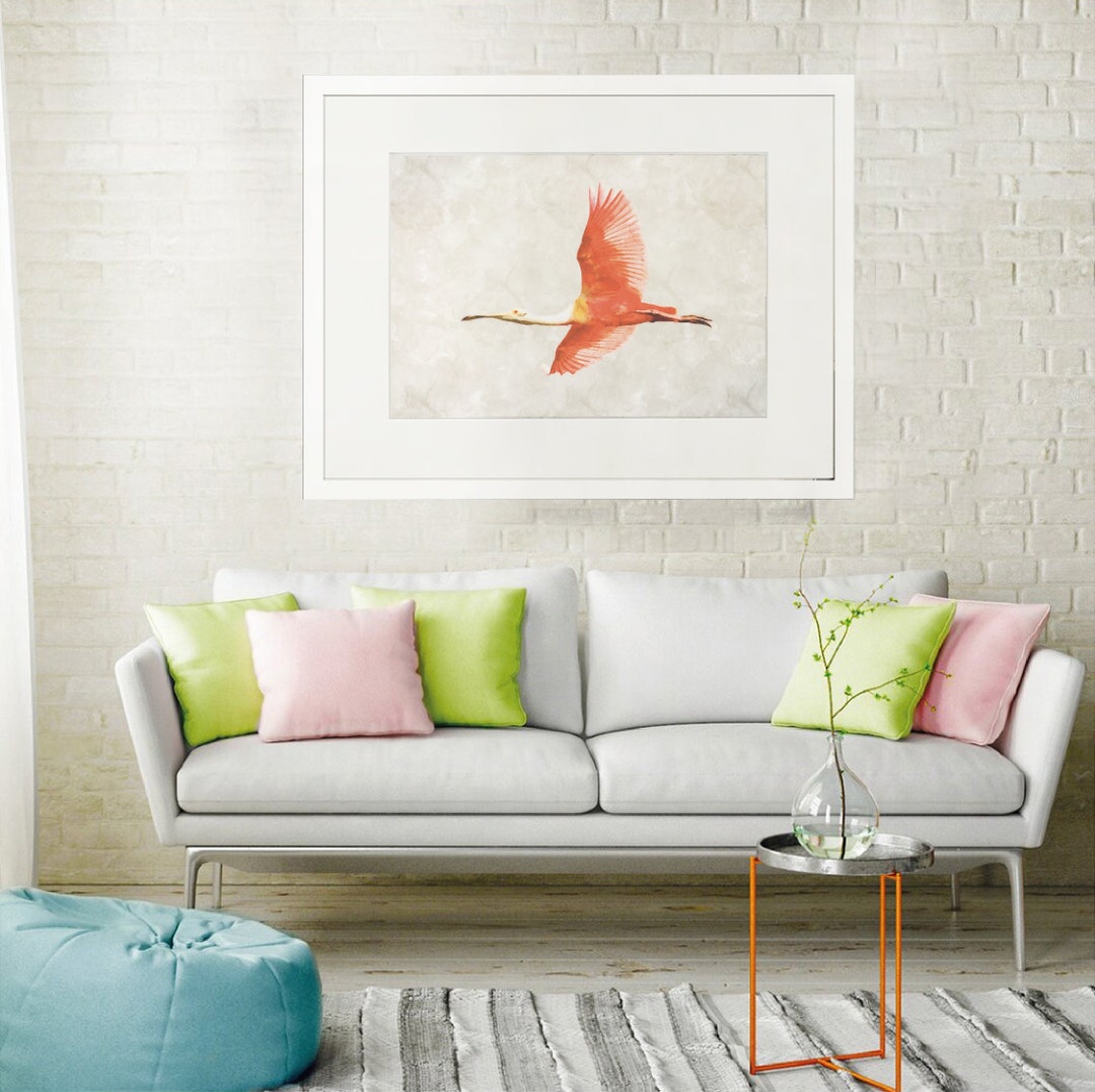 Roseate Spoonbill Bird Nature Watercolor Digital Print Instant Download ...