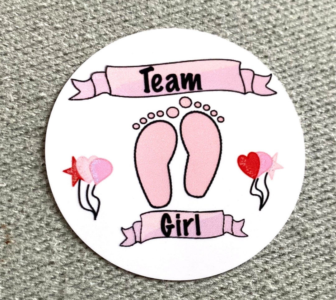 Gender Reveal Stickers Team Girl Team Boy Cute Balloon Design - Etsy