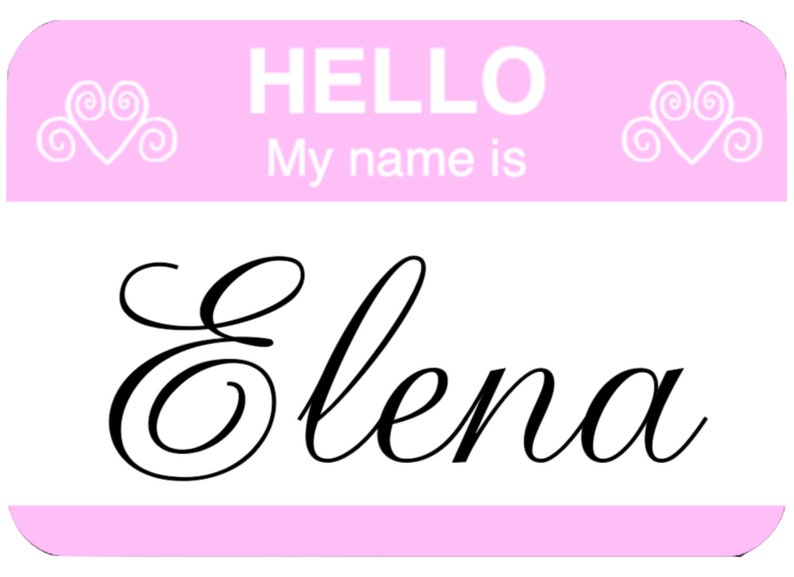 Personalized Name Tag Stickers Heart Design - Etsy