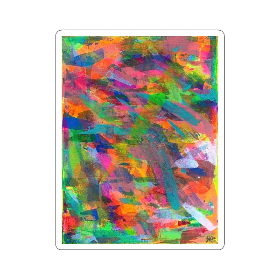Abstract Neon Paint Swatches Stickers Aesthetic Stickers, Laptop ...