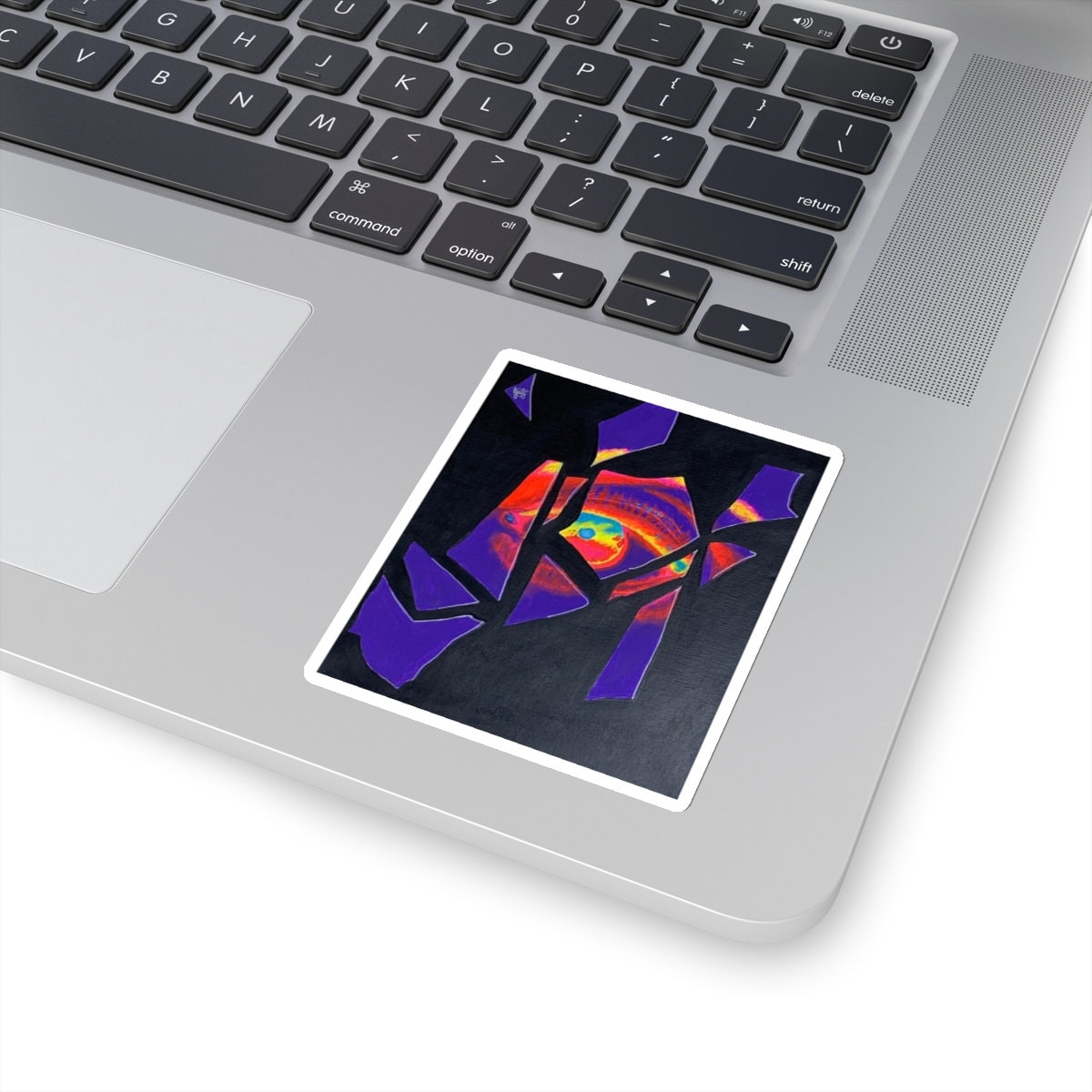 Inverted Neon Eye Trippy Painting Stickers Aesthetic Stickers, Laptop ...