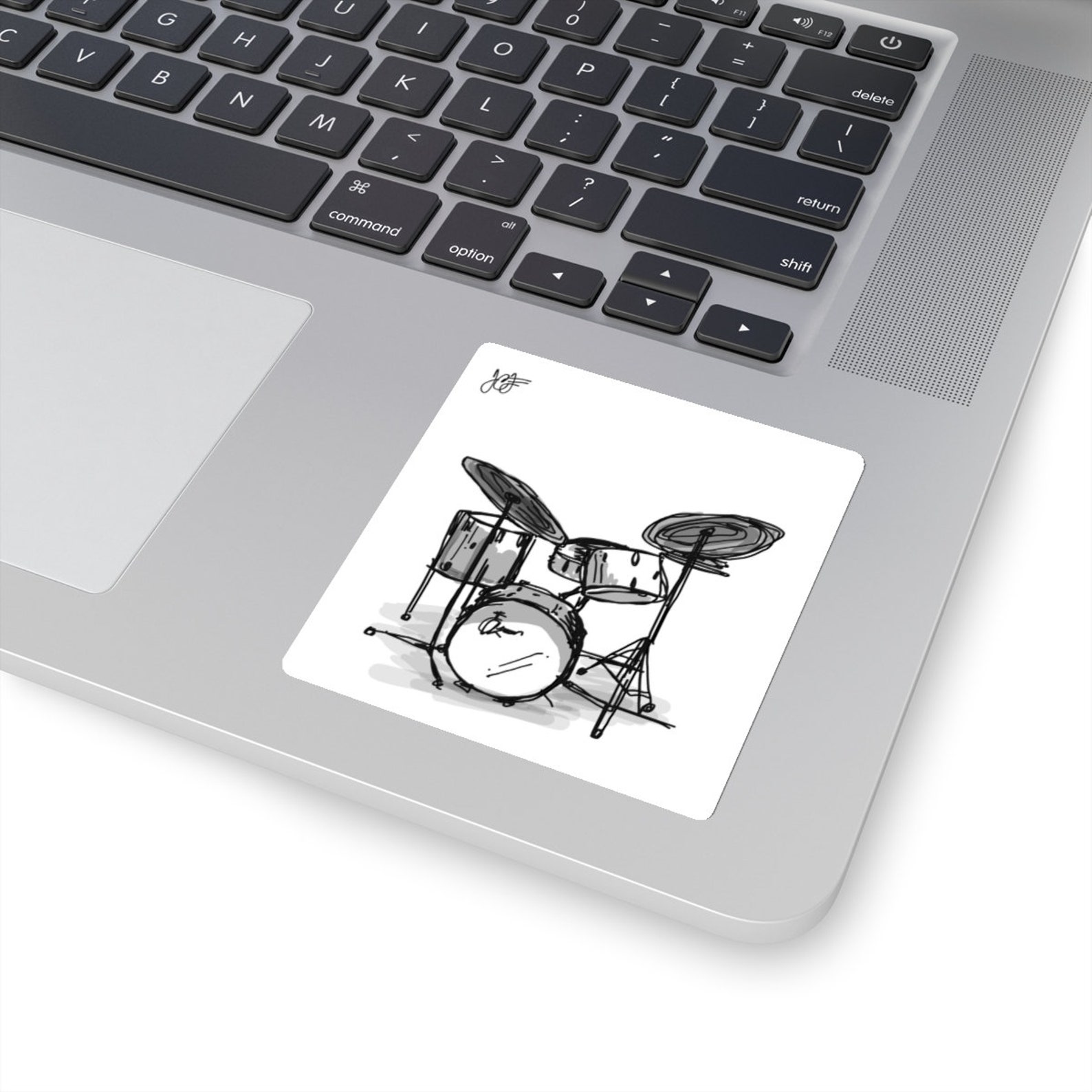 Drum Set Line Art Sketch Stickers Aesthetic Stickers, Laptop Stickers ...