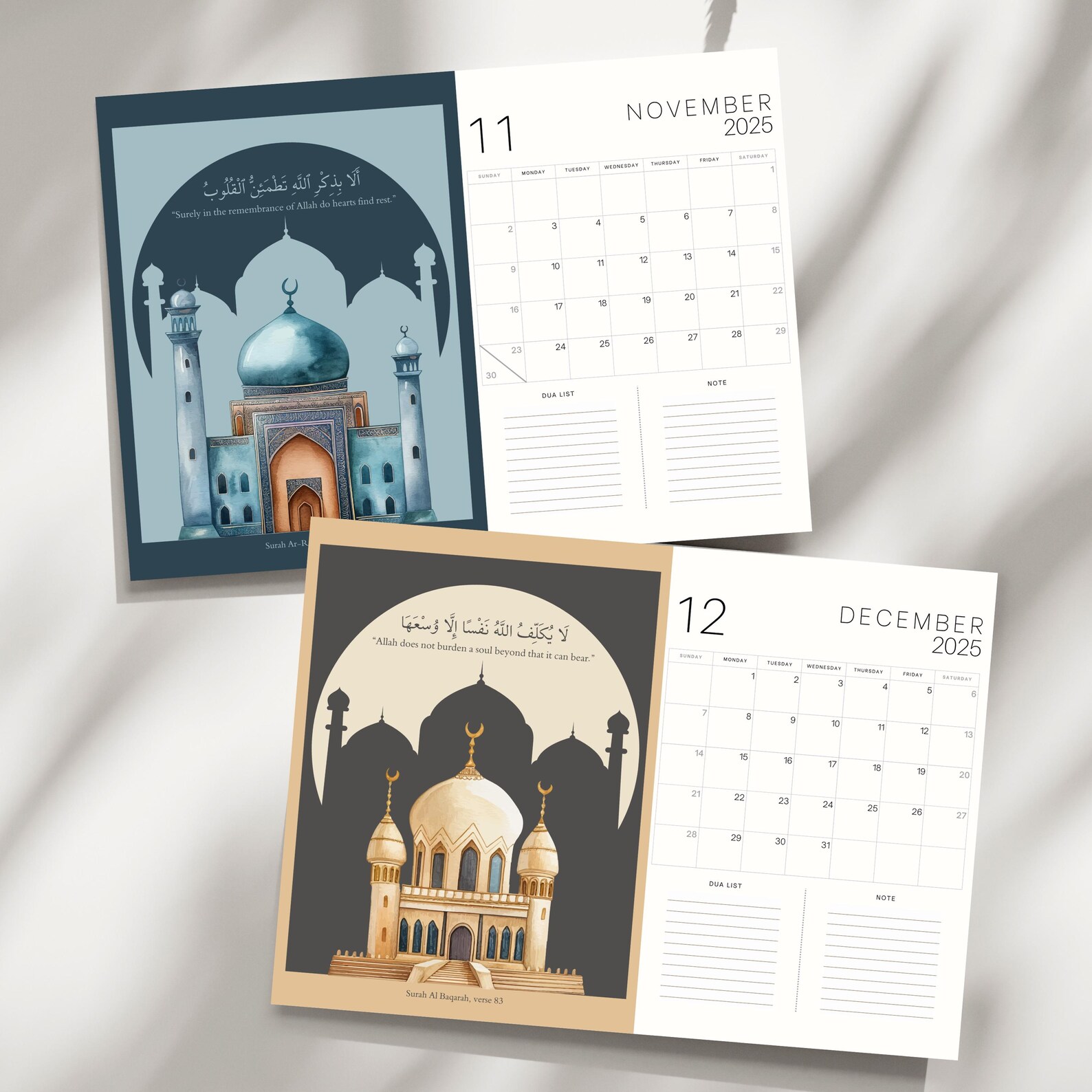 Printable Desk Calendar, 2025 Islamic Calendar, Monthly Calendar ...