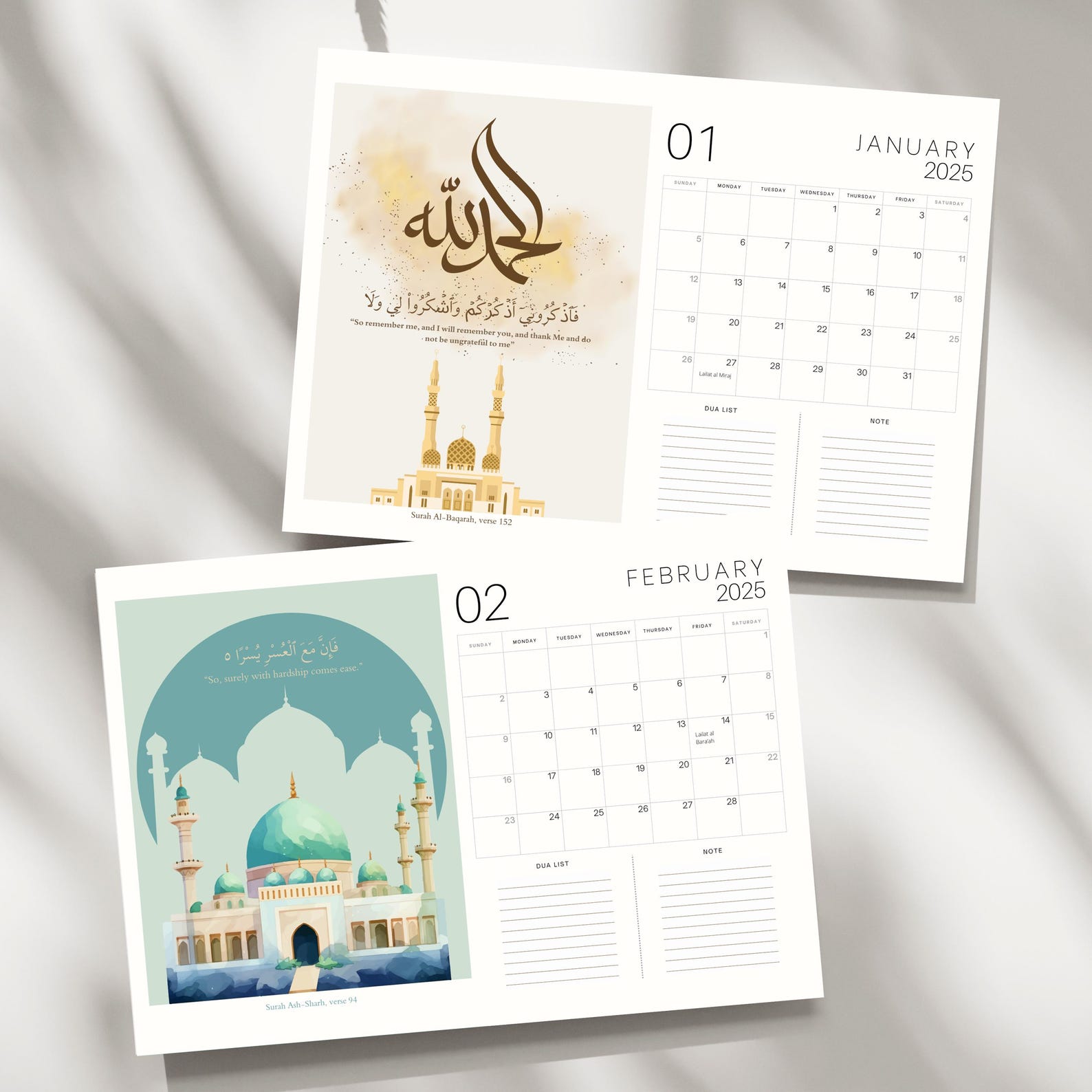 Printable Desk Calendar, 2025 Islamic Calendar, Monthly Calendar ...