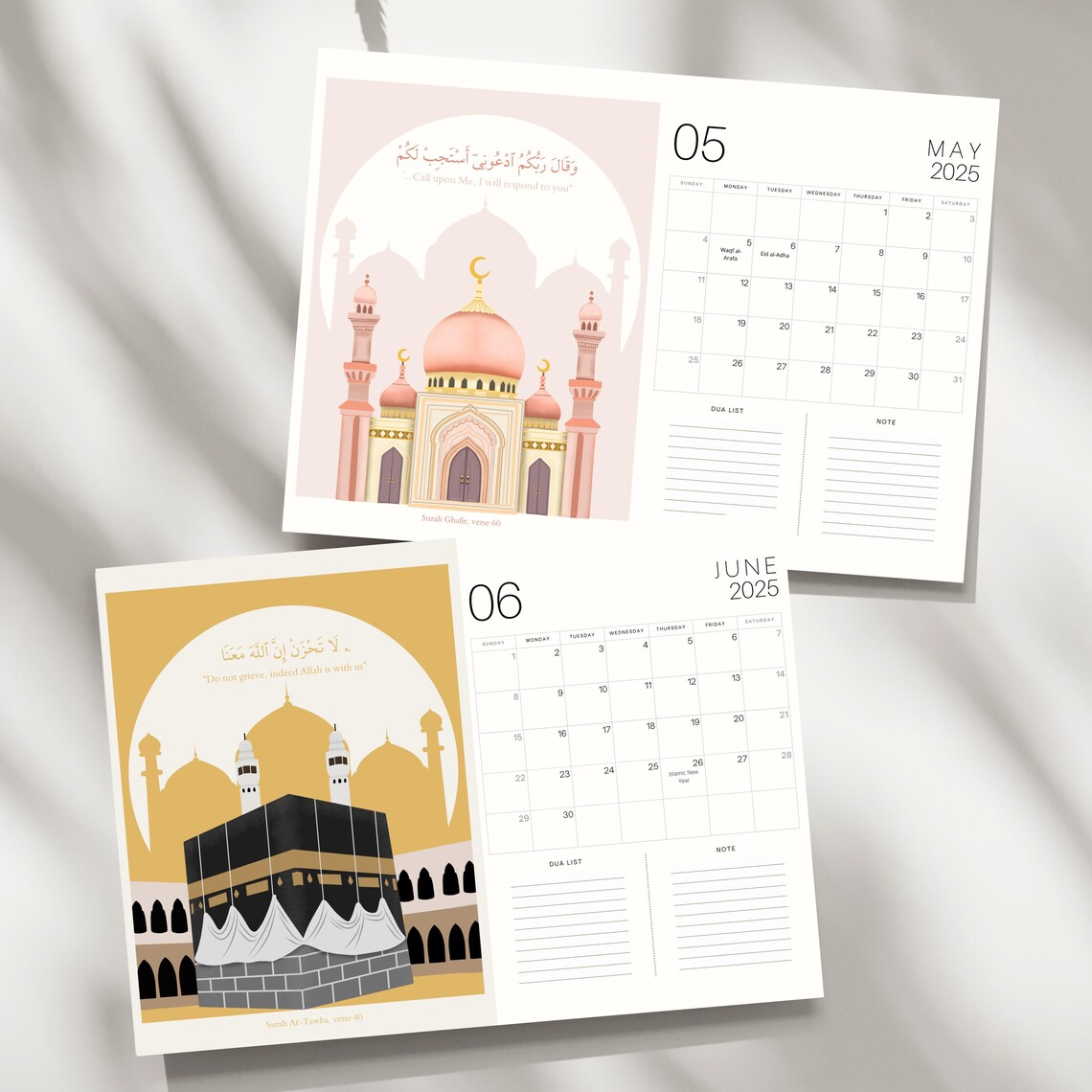 Printable Desk Calendar, 2025 Islamic Calendar, Monthly Calendar ...