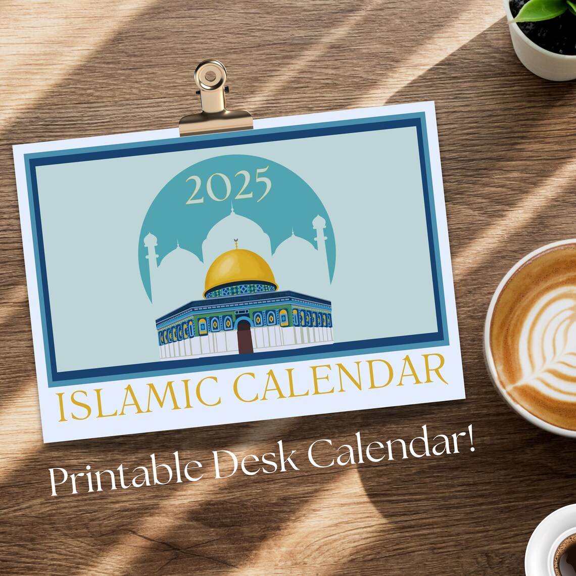 Printable Desk Calendar, 2025 Islamic Calendar, Monthly Calendar ...