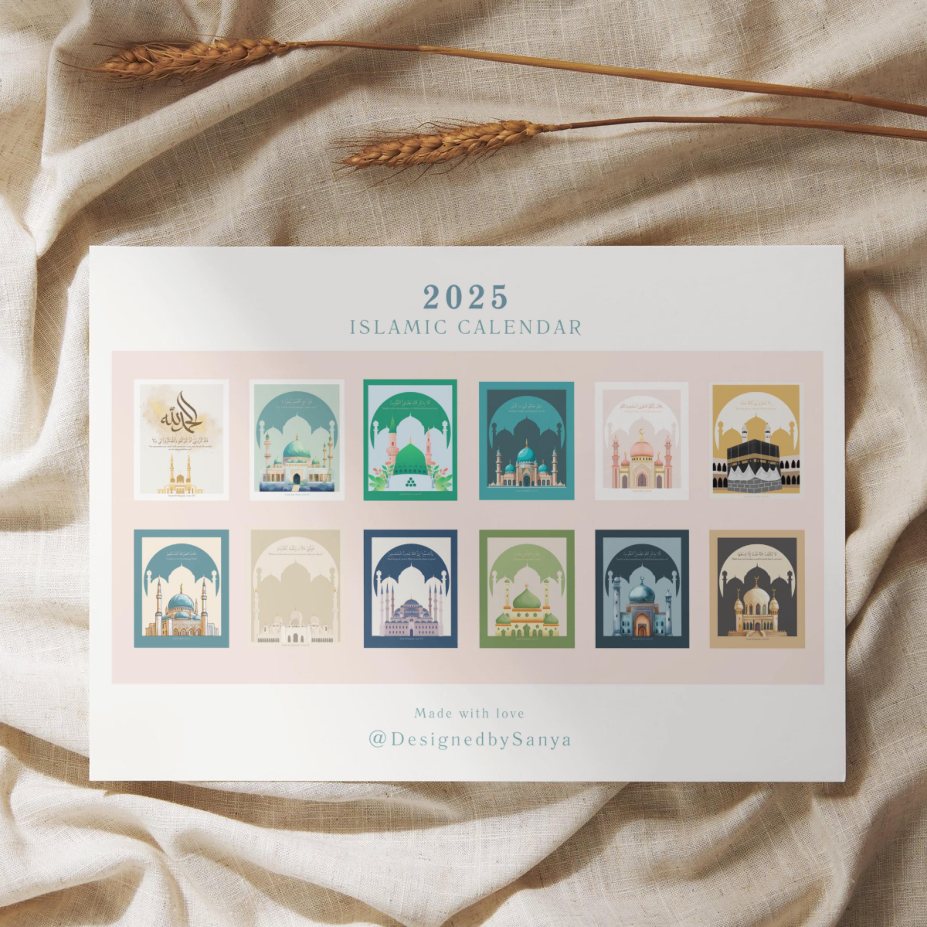 Printable Desk Calendar, 2025 Islamic Calendar, Monthly Calendar ...